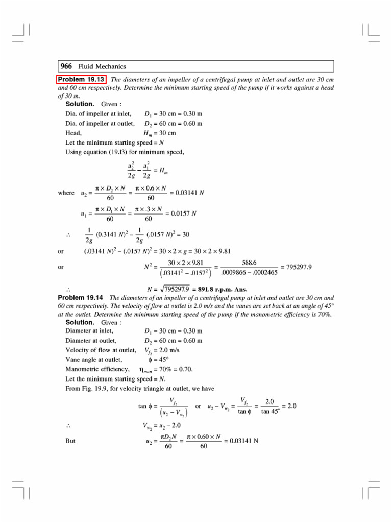 Centrifugal Pump Math | PDF
