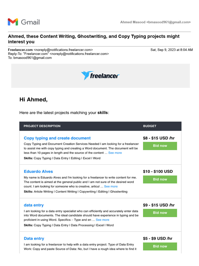 Ahmed, These Content Writing, Ghostwriting, and Copy Typing Projects ...