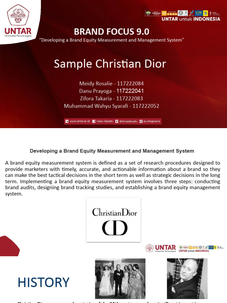 BRAND FOCUS 9.0 Sample Christian Dior Brand Audit | PDF | Brand | Economies
