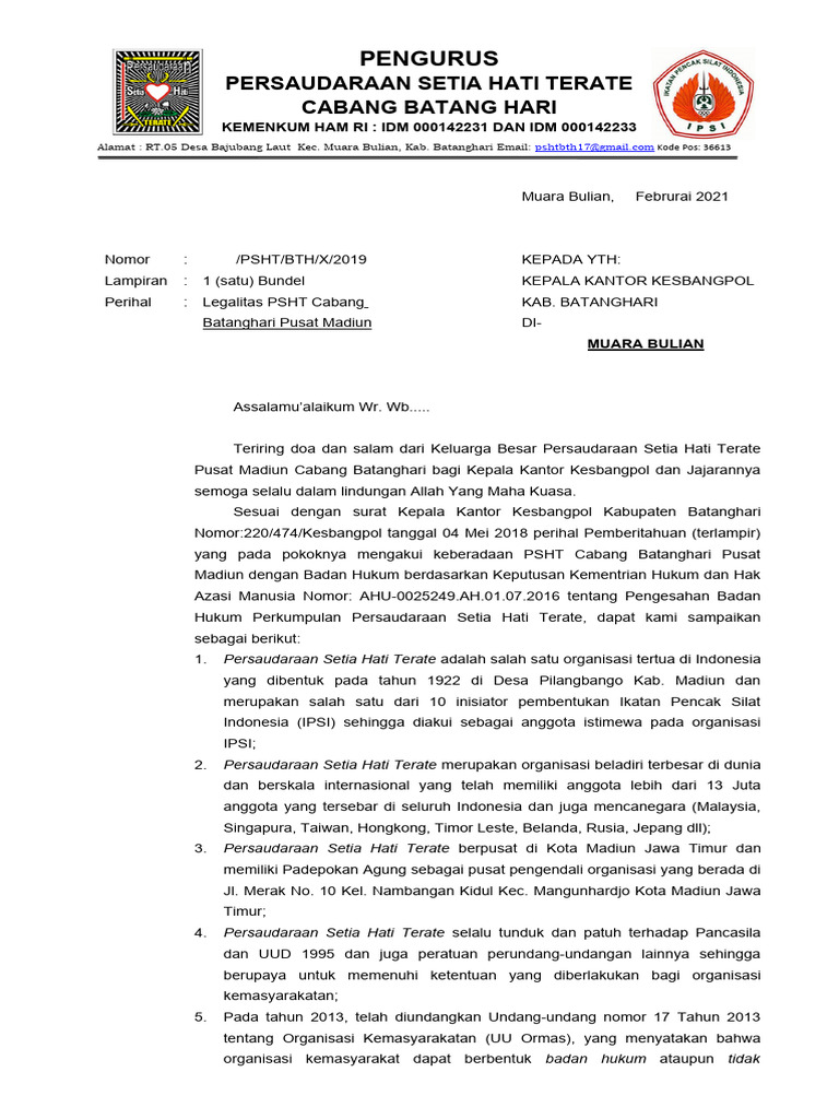 Surat Ke Kesbangpol Pdf