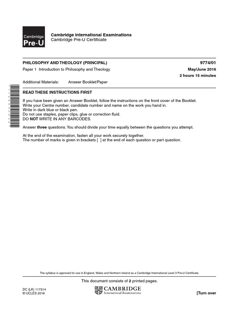 Cambridge Pre-U Certificate | PDF