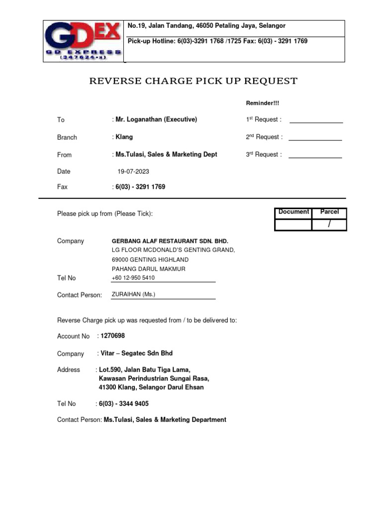 Gdex-Pick Up (MD Genting) 4th | PDF