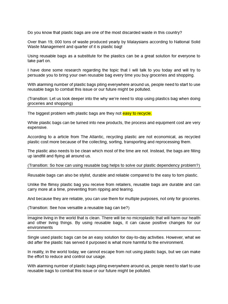 Reusable Bag | PDF | Wellness