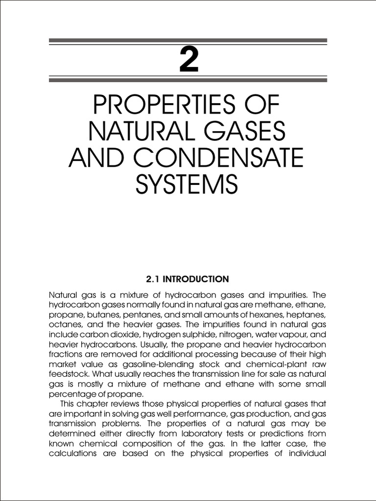 CHAPTER 2 Properties of Natural Gases & Condensate Systems | PDF ...
