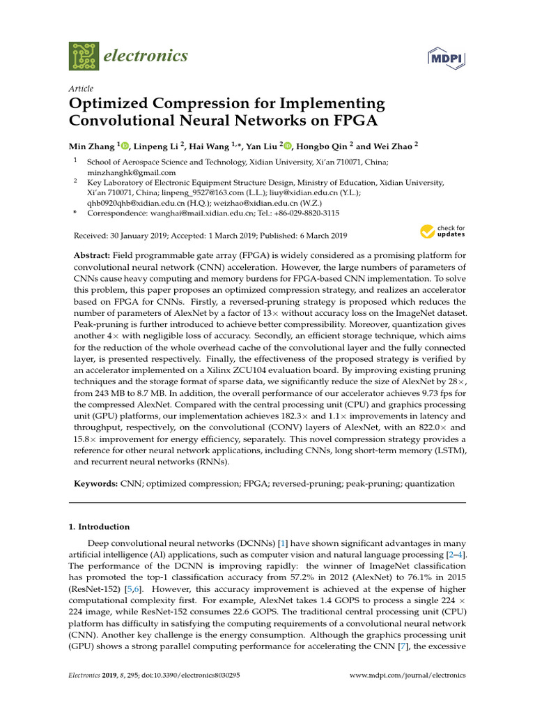 10 3390@electronics8030295 | PDF | Deep Learning | Field Programmable ...