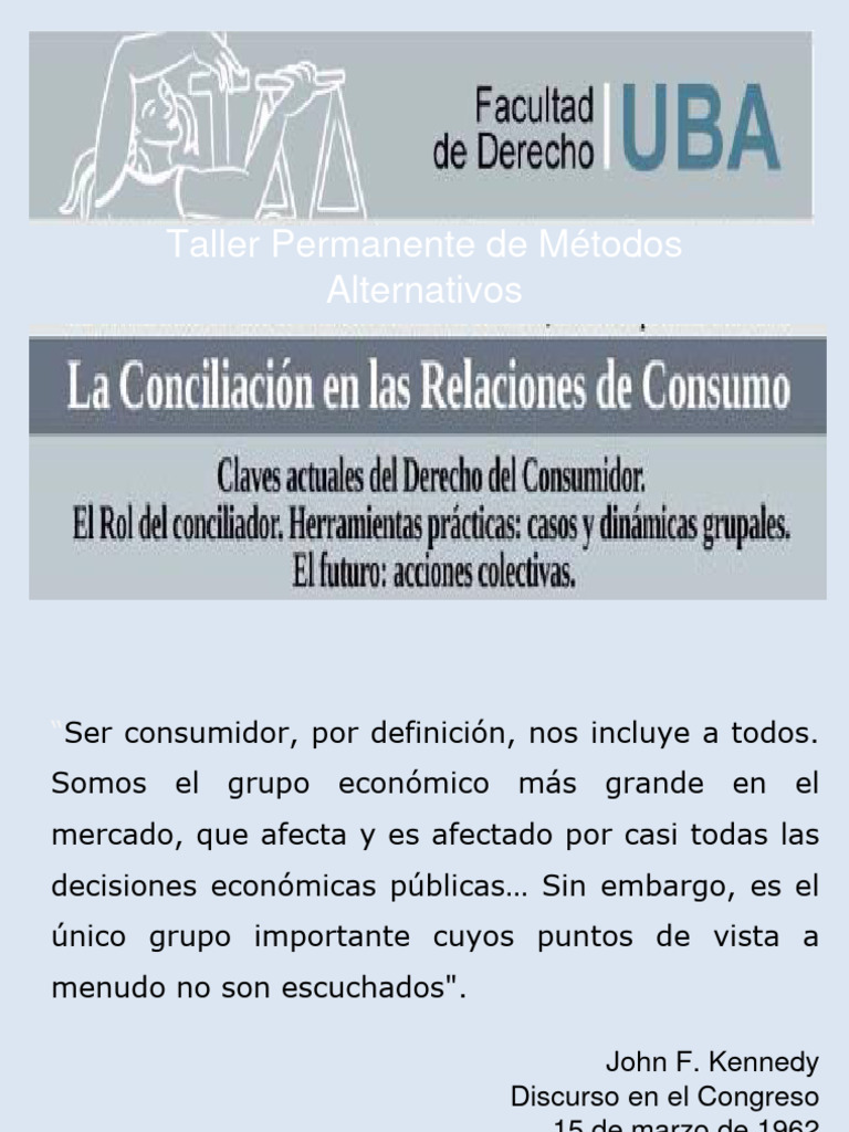 Charla Conciliación y Consumo UBA-3 | PDF | Los consumidores | Mediación