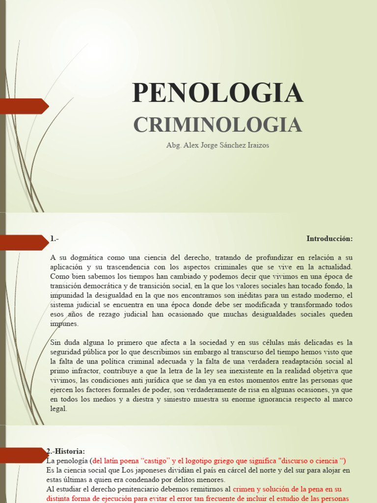Introducción a la Penología moderna | PDF | Derecho penal | Castigos