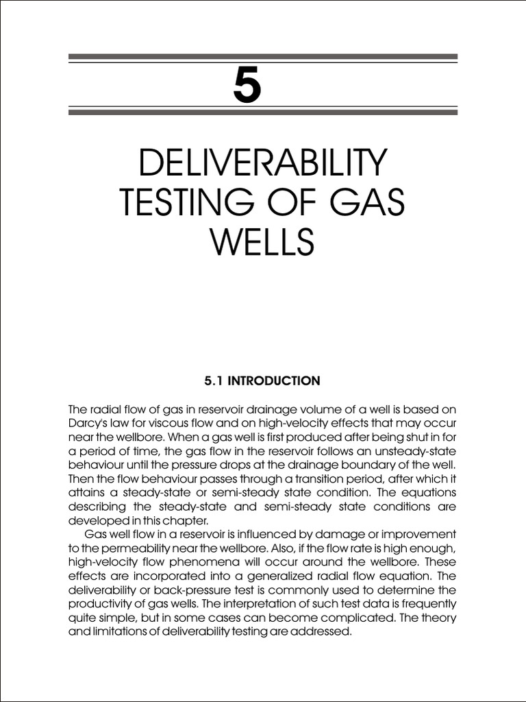 CHAPTER 5 Deliverability Testing of Gas Wells | PDF | Fluid Dynamics ...