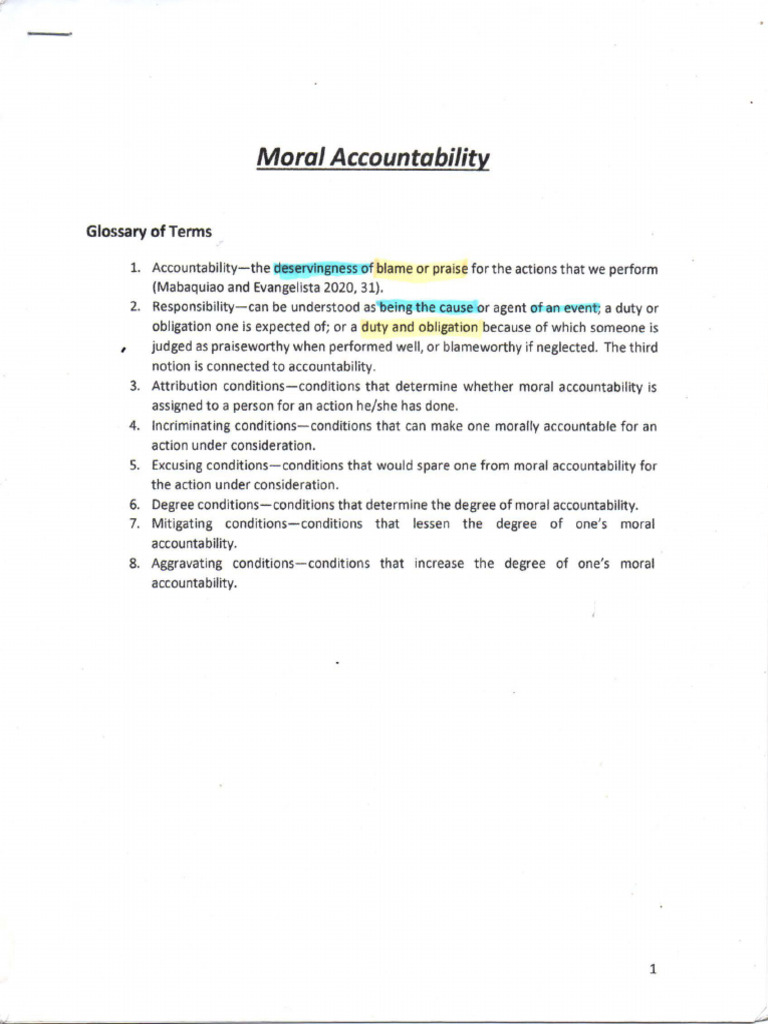 Lesson 3 Moral Accountability | PDF | Rationality | Free Will