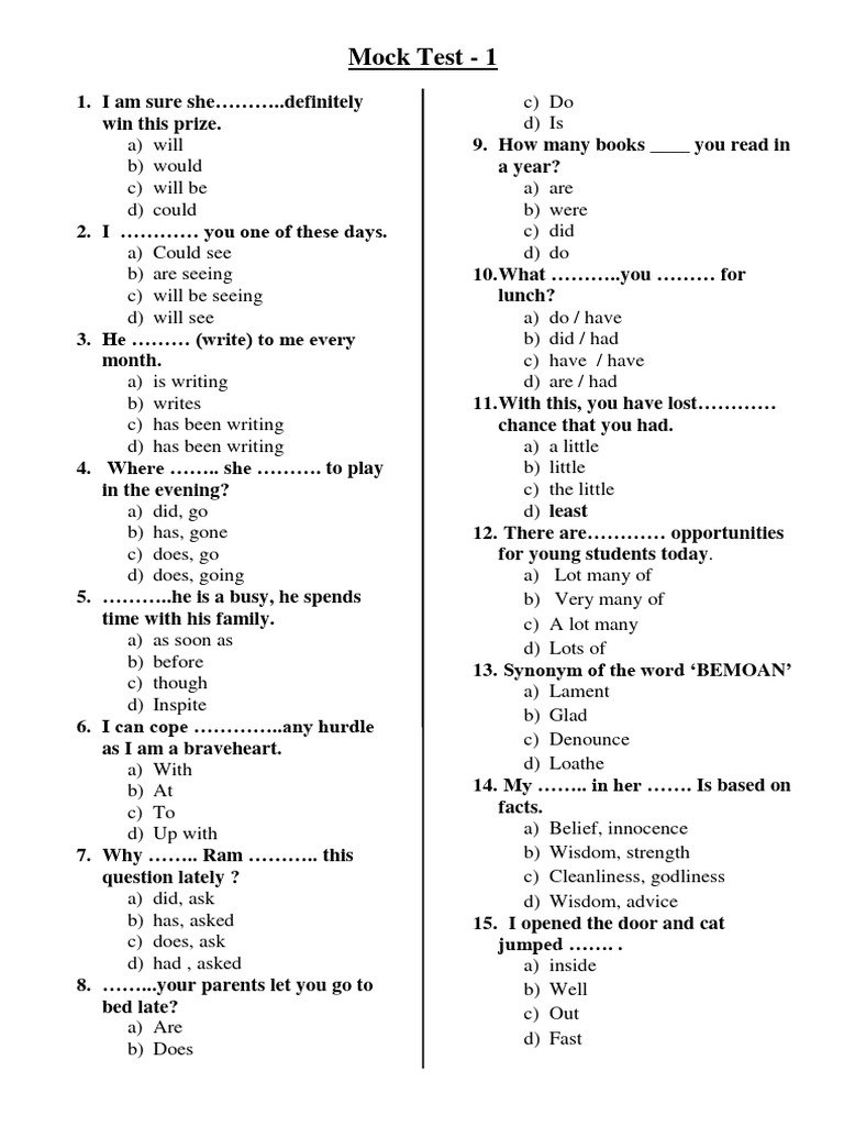 5 Mock Test | PDF
