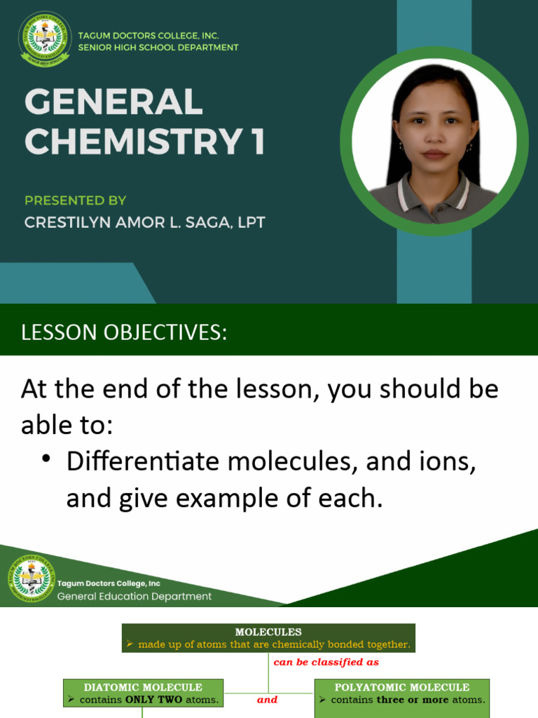Lesson 4 General Chemistry 1 | PDF | Chemical Compounds | Molecules