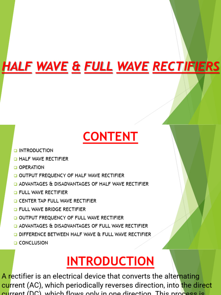 Half Wave & Full Wave Rectifiers | PDF | Rectifier | Power Electronics