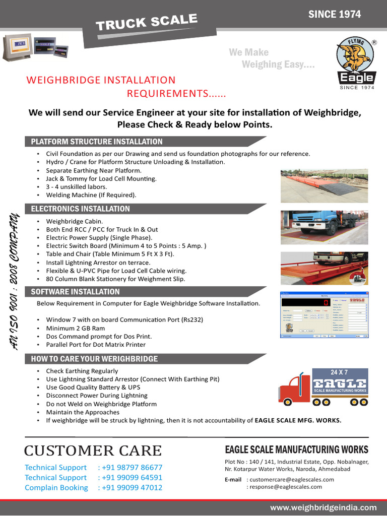 Weighbridge Installation Requirements Guide | PDF | Computer ...