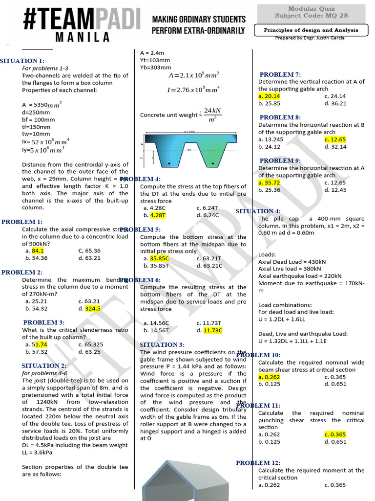 Modular Quiz 28 | PDF | Deformation (Engineering) | Young's Modulus