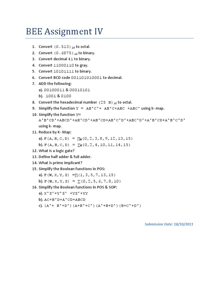 BEE Assignment IV | PDF