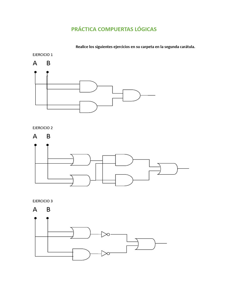 Práctica Compuertas Lógicas | PDF