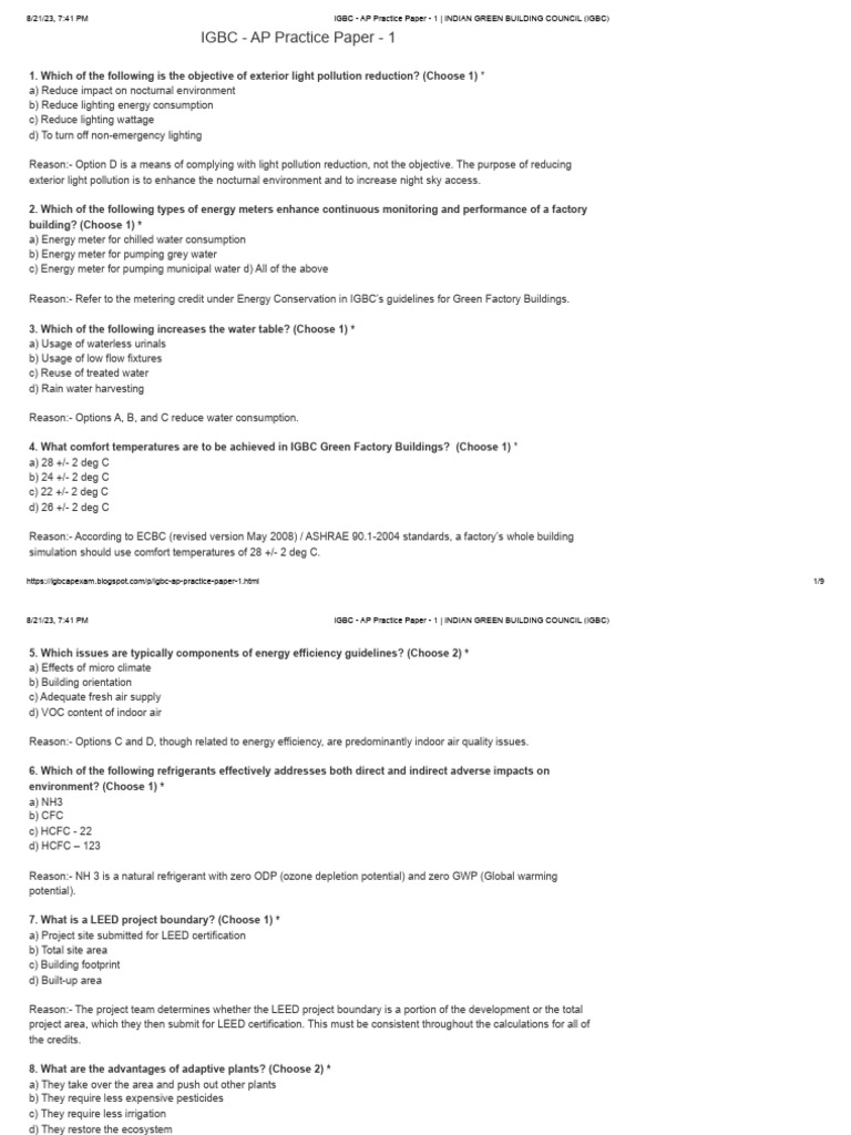IGBC AP Exam Practice Guide | PDF | Green Building | Chlorofluorocarbon