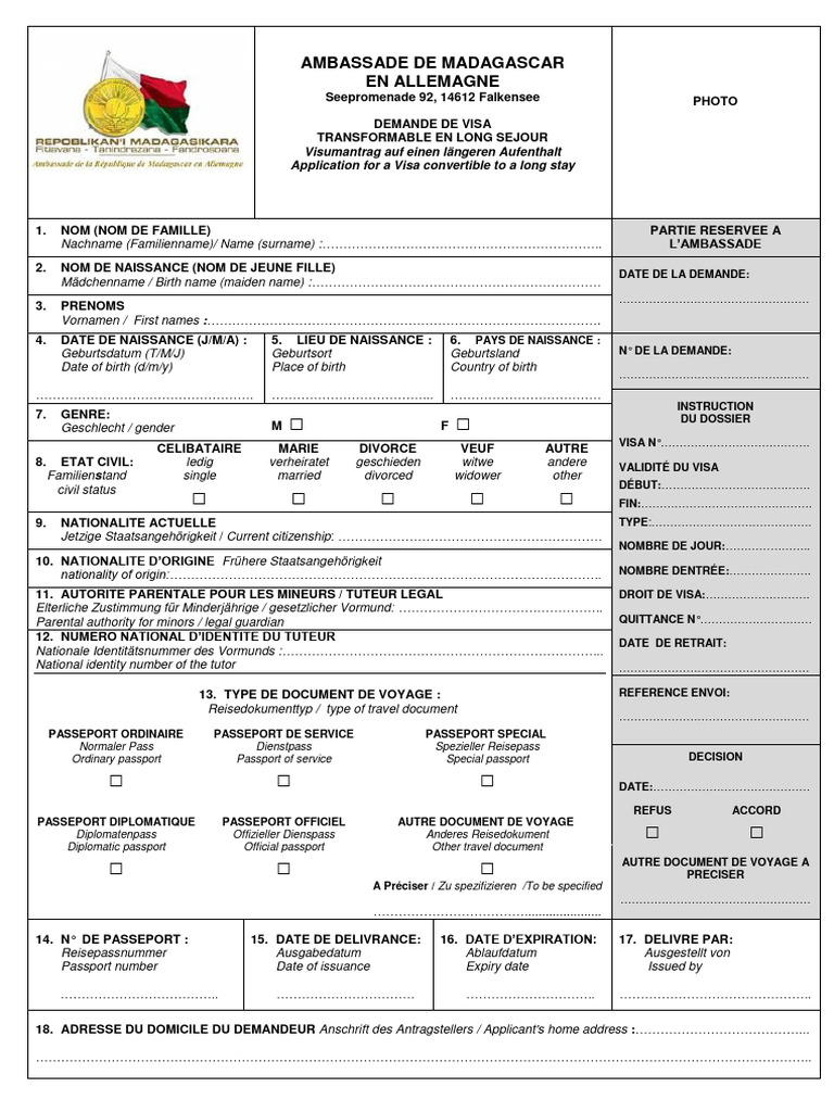 Formulaire Visa Transformable | PDF