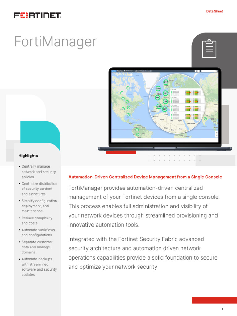 FortiManager Datasheet | PDF | Computer Network | Cloud Computing
