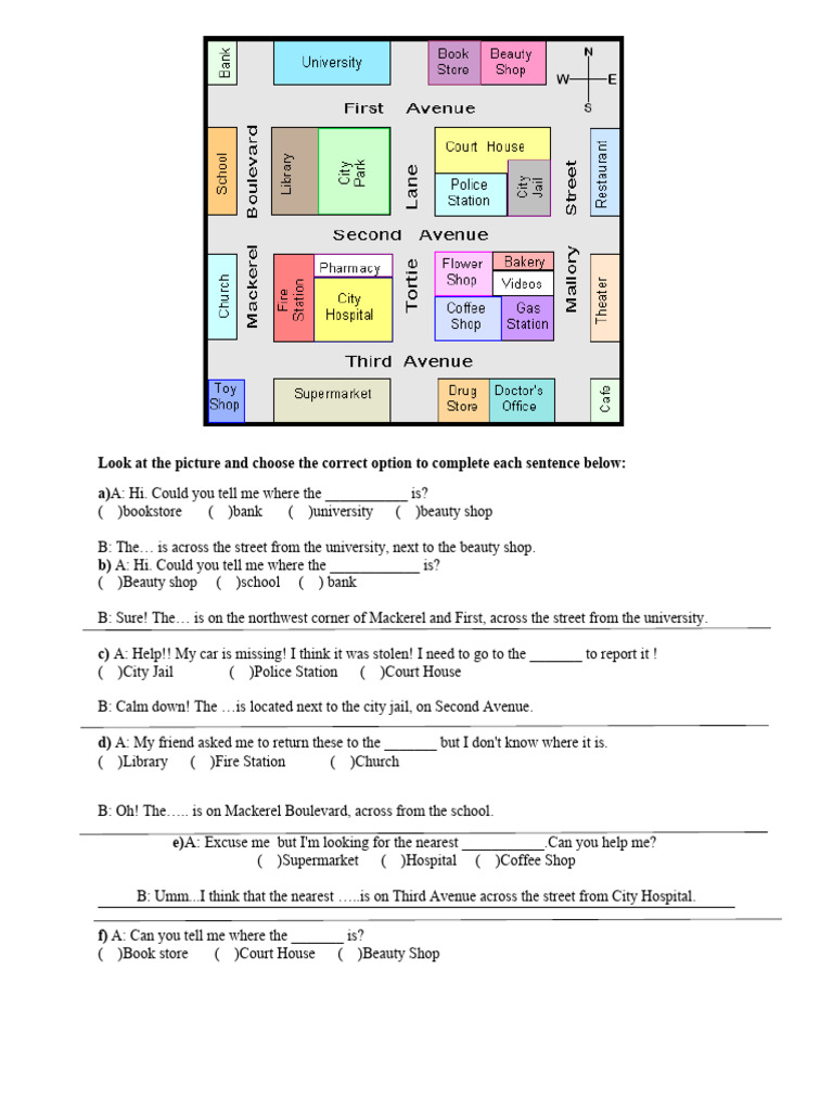 Prepositions of Place Exercicios | PDF