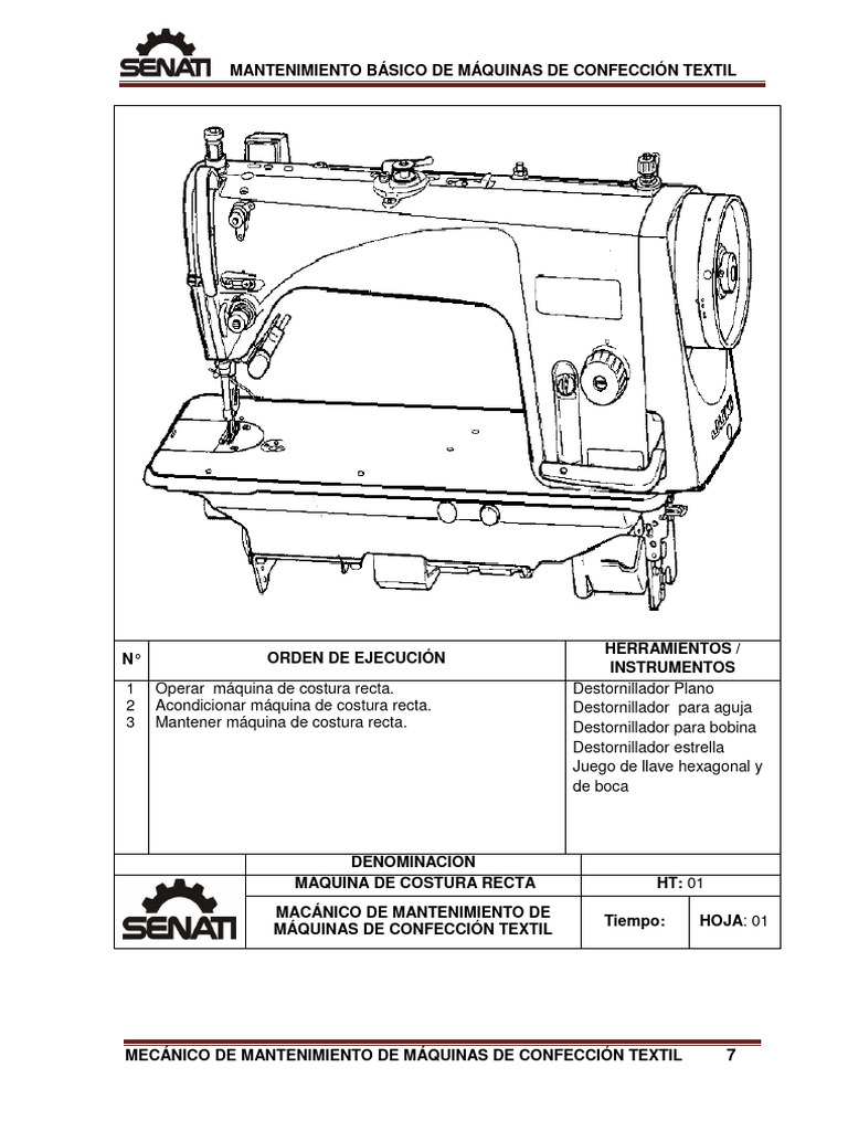 Manual Recta | PDF | Máquina de coser | Tornillo