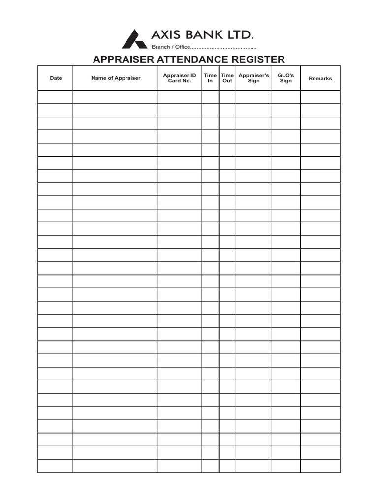 Appraiser Attendance Register | PDF