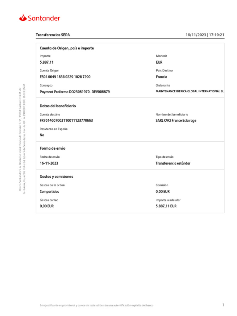 Transfer Pro-Forma - Dev008879 | PDF