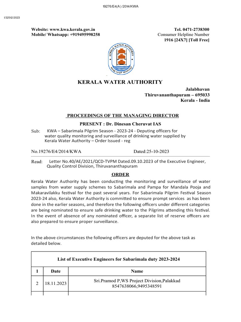 Sabarimala Duty Order | PDF | Science