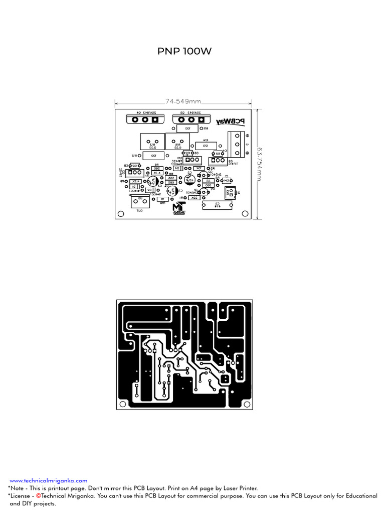 PNP 100W PCB Layout for DIY Projects | PDF | Electrical Engineering ...