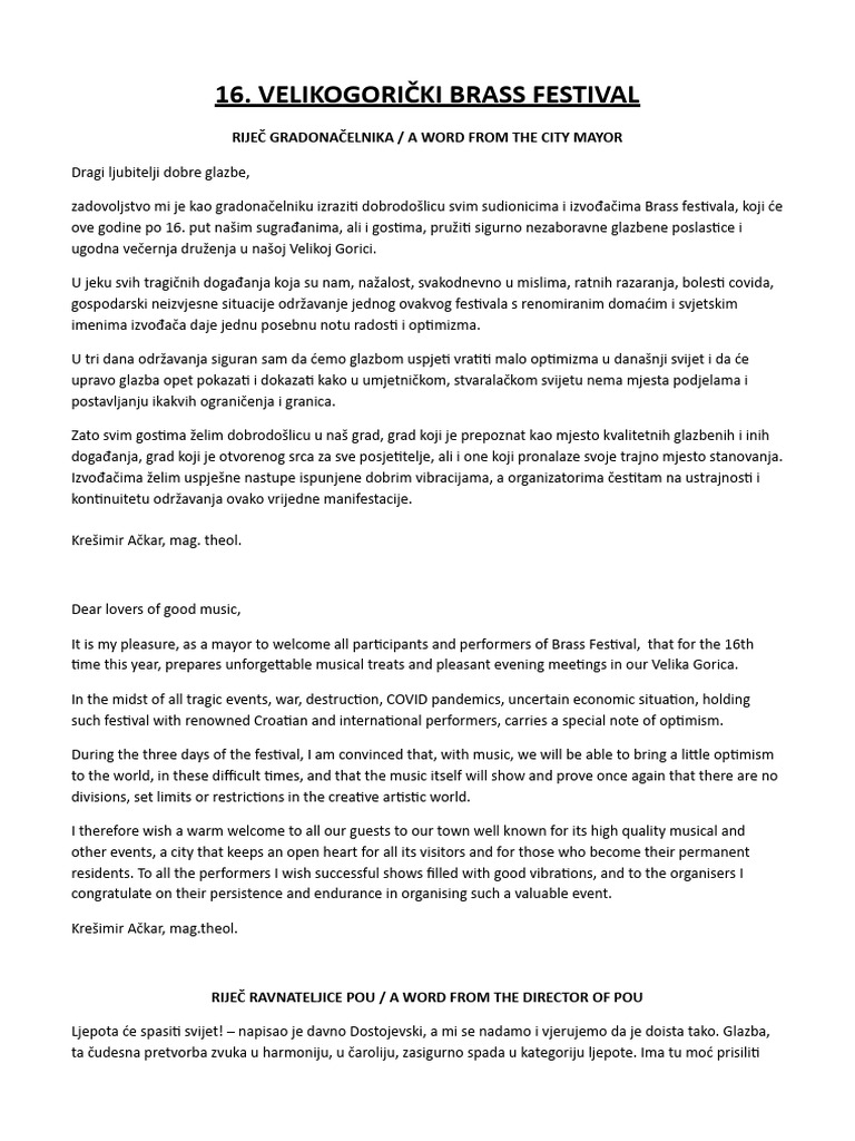 2022 - Programska Knjižica - 070422 | PDF