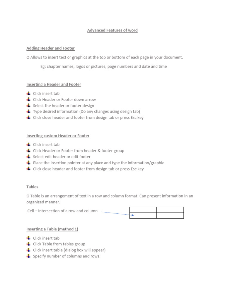 Advanced Features of Word 2 | PDF | Cursor (User Interface) | Text