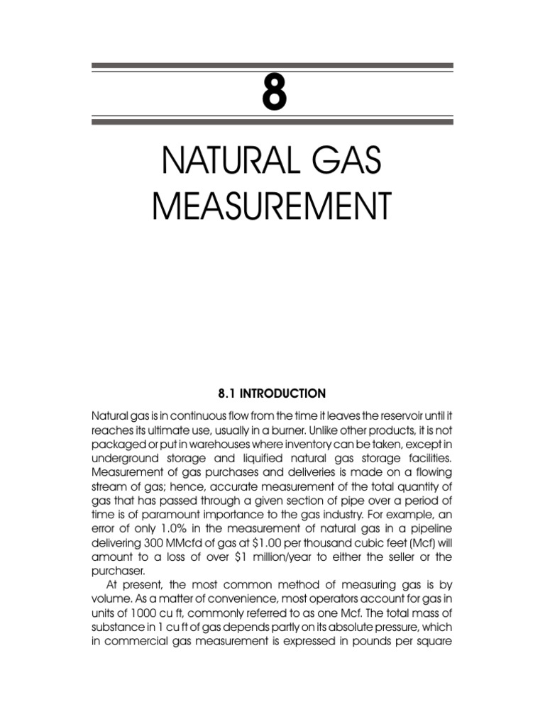 CHAPTER 8 Natural Gas Measurement | PDF | Gases | Pressure