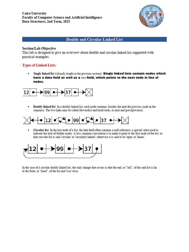 Lab4_LinkedList_doubly_circular | PDF | Computing | Computer Science
