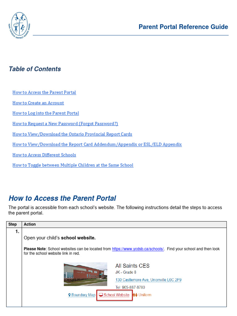 How To Access The Parent Portal | PDF | Login | Password