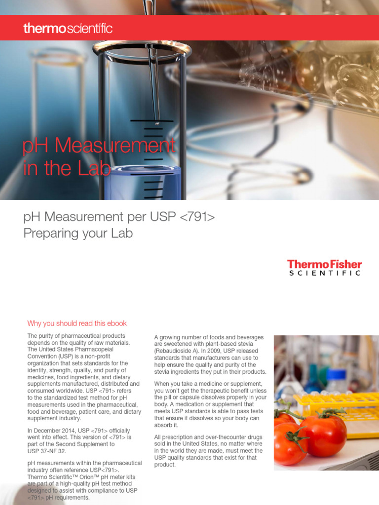 USP 791 Measuring PH Ebook R-USP791-E 0819 | PDF | Ph | Calibration