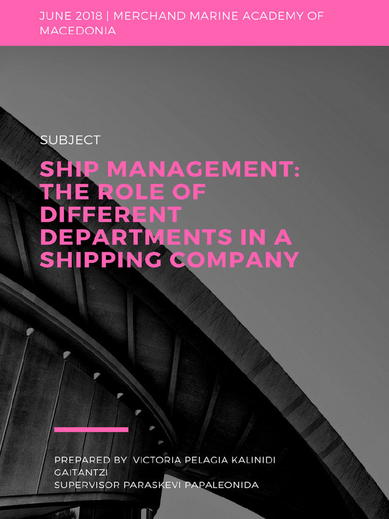 The Role of Different Departments in A Shipping Company | PDF | Ships ...