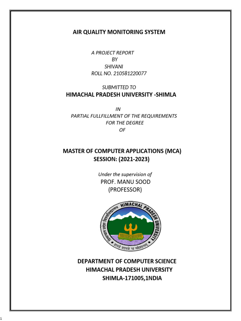Air Quality Monitoring System Project Report | PDF | Internet Of Things ...