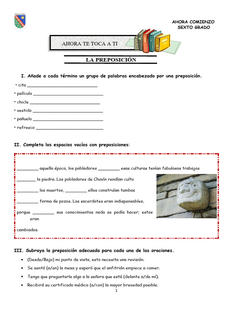 Hoja De Trabajo De Preposiciones Con Respuestas Juega, Practica Y