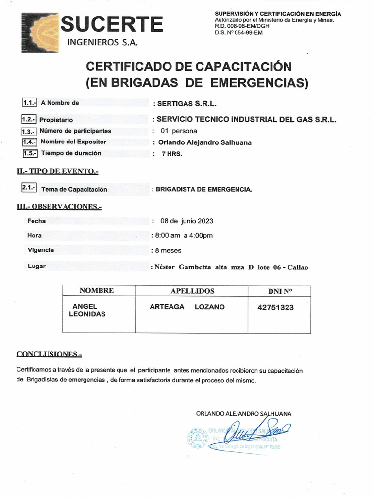 51 Reg Capacitacion Brigadas de Emergencia | PDF