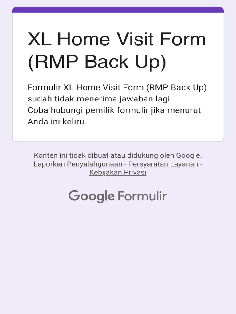 XL Home Visit Form (RMP Back Up) | PDF | Hukum