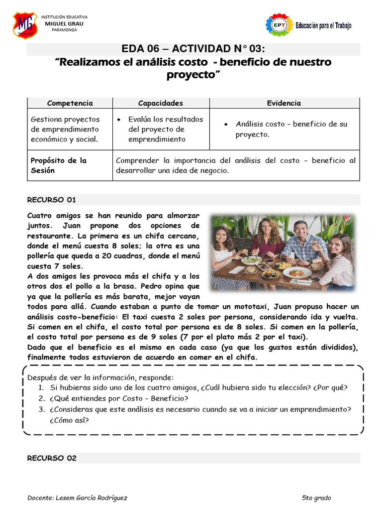 Actividad 03 - EDA 6 - EPT | PDF | Cognición