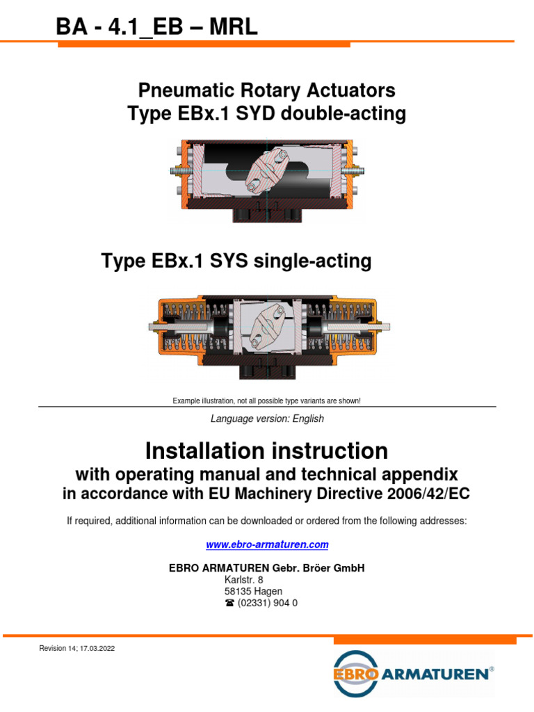 Operating instructions_EB-SYD_EB-SYS_EN | PDF | Valve | Actuator