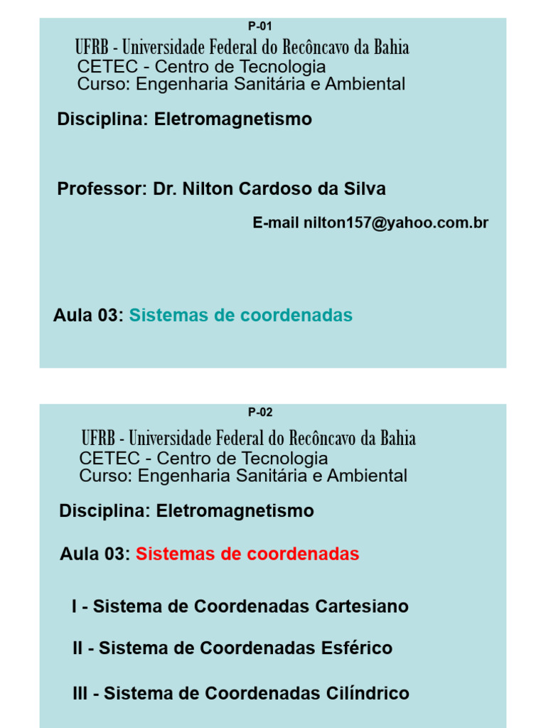 ELETROM 1C - Sistemas de Coordenadas 21 | PDF | Geometria Euclidiana | Geometria