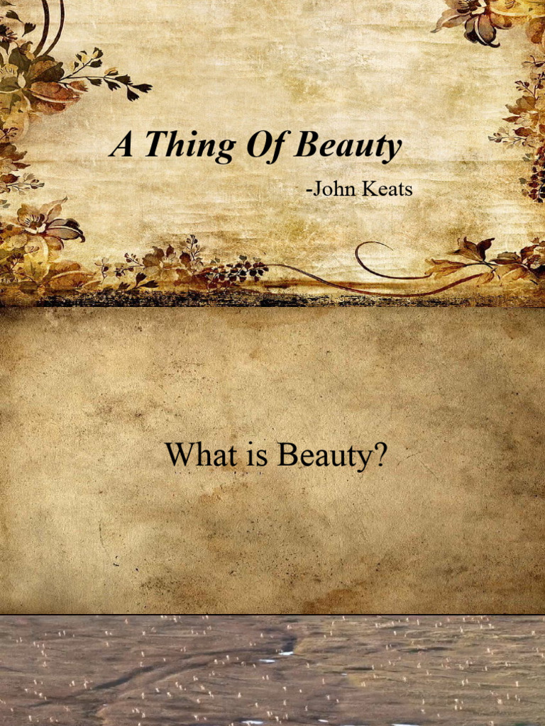 A Thing of Beauty | Download Free PDF | Poetry | John Keats