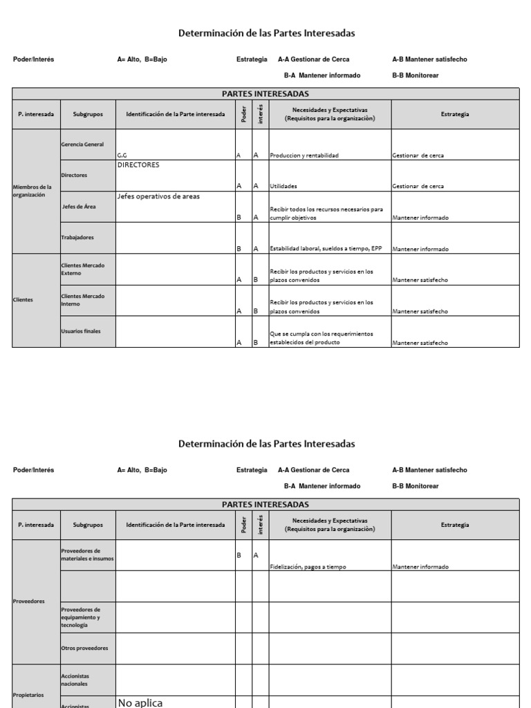 Determinación de Partes Interesadas | PDF | Economias | Business