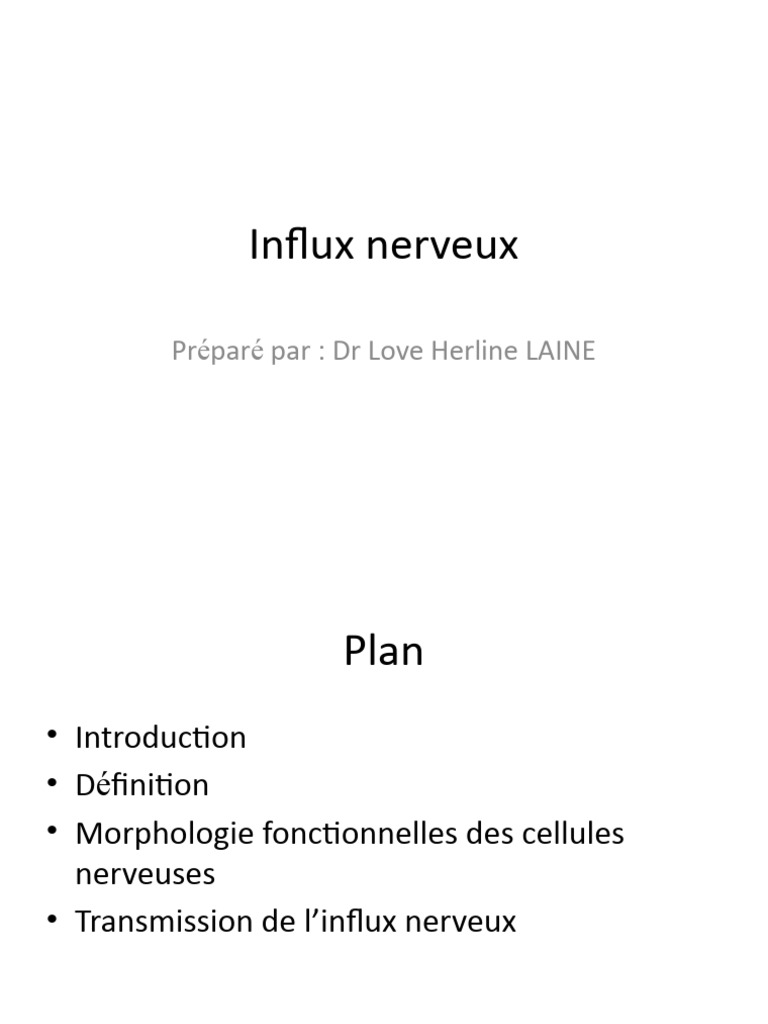 Définition et Transmission de l'Influx Nerveux | PDF | Neurone ...