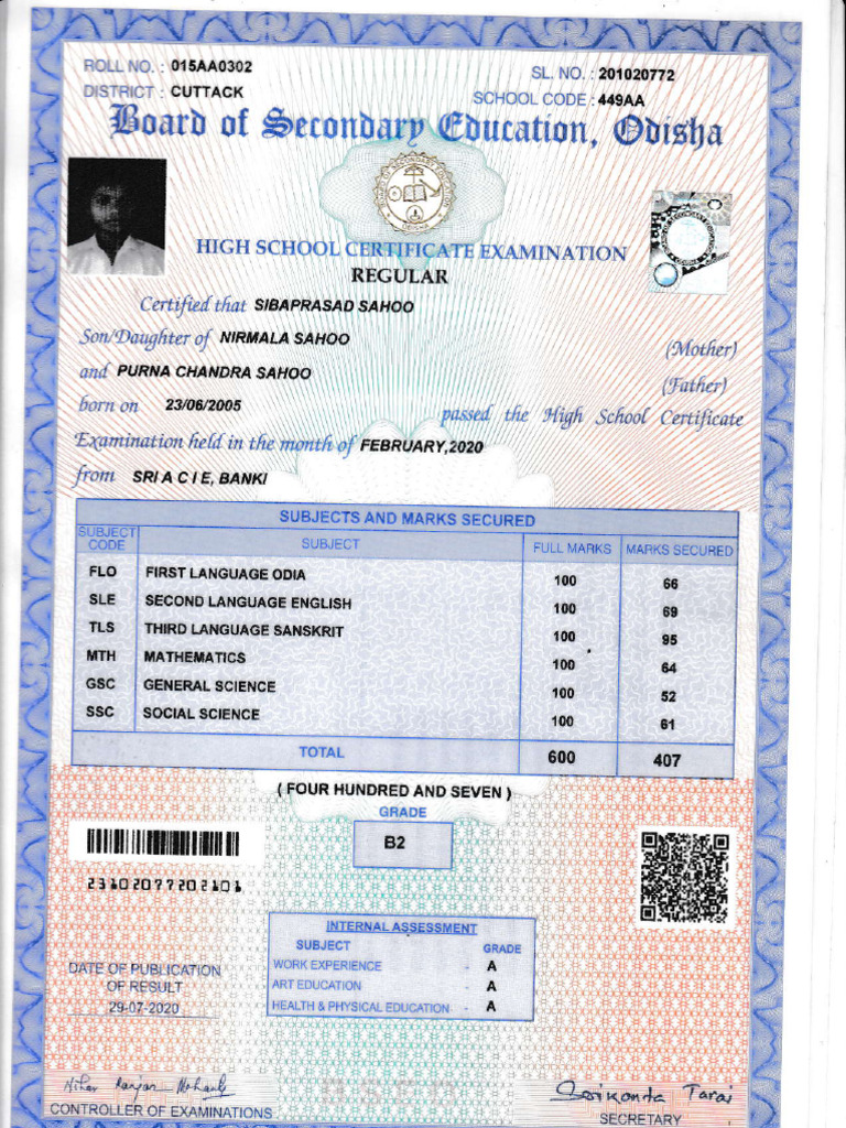 Matric - Certificate Bhola | PDF