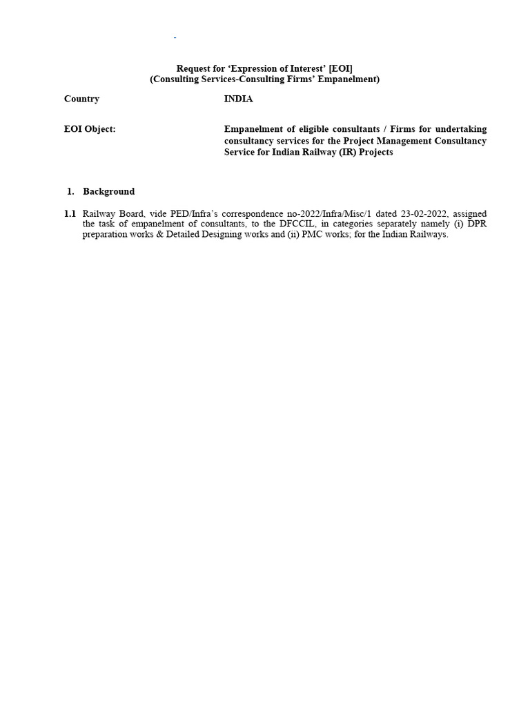 EOI | PDF | Joint Venture | Business