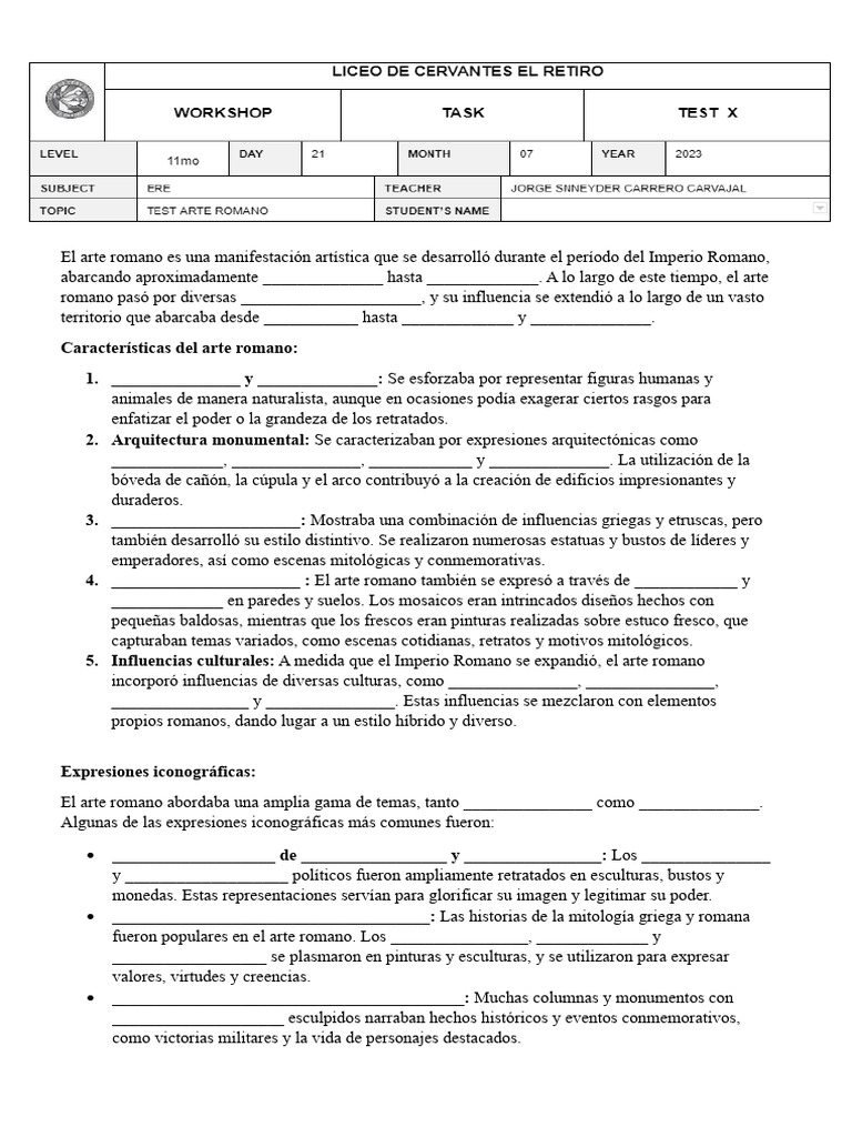 Características del Arte Romano | PDF | imperio Romano | Escultura