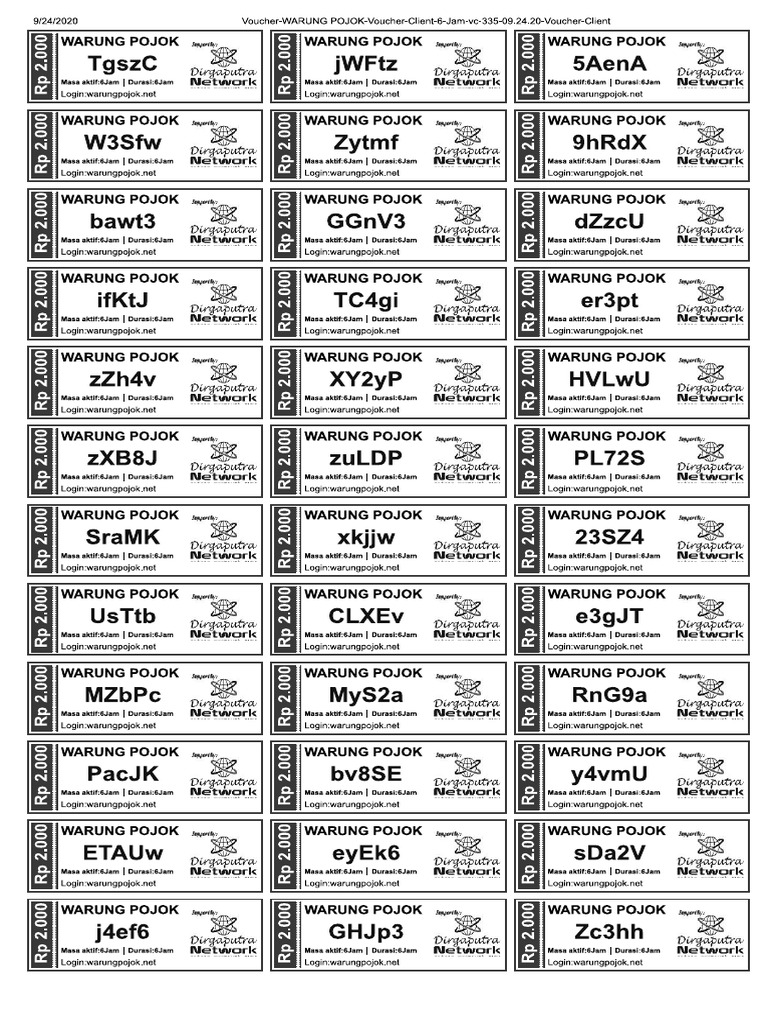 Voucher-WARUNG POJOK | PDF